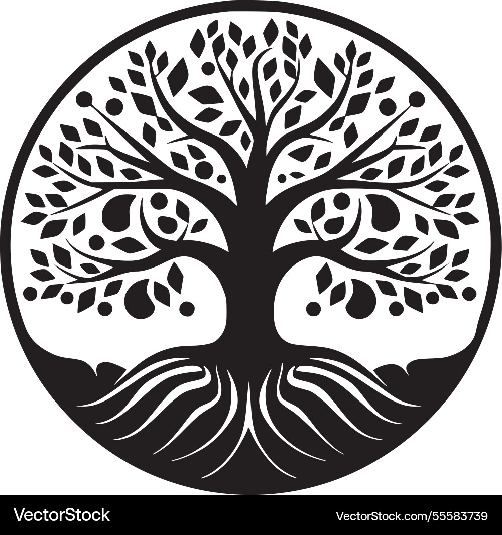 Tree of life - minimalist and flat logo Royalty Free Vector