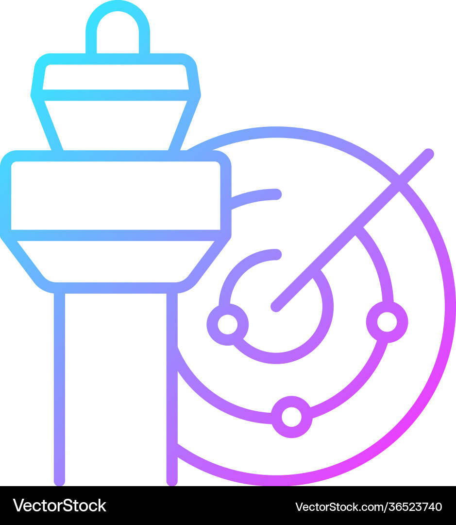 Air traffic control gradient linear icon Vector Image