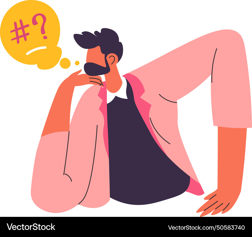Confused or frustrated man with emotions Vector Image