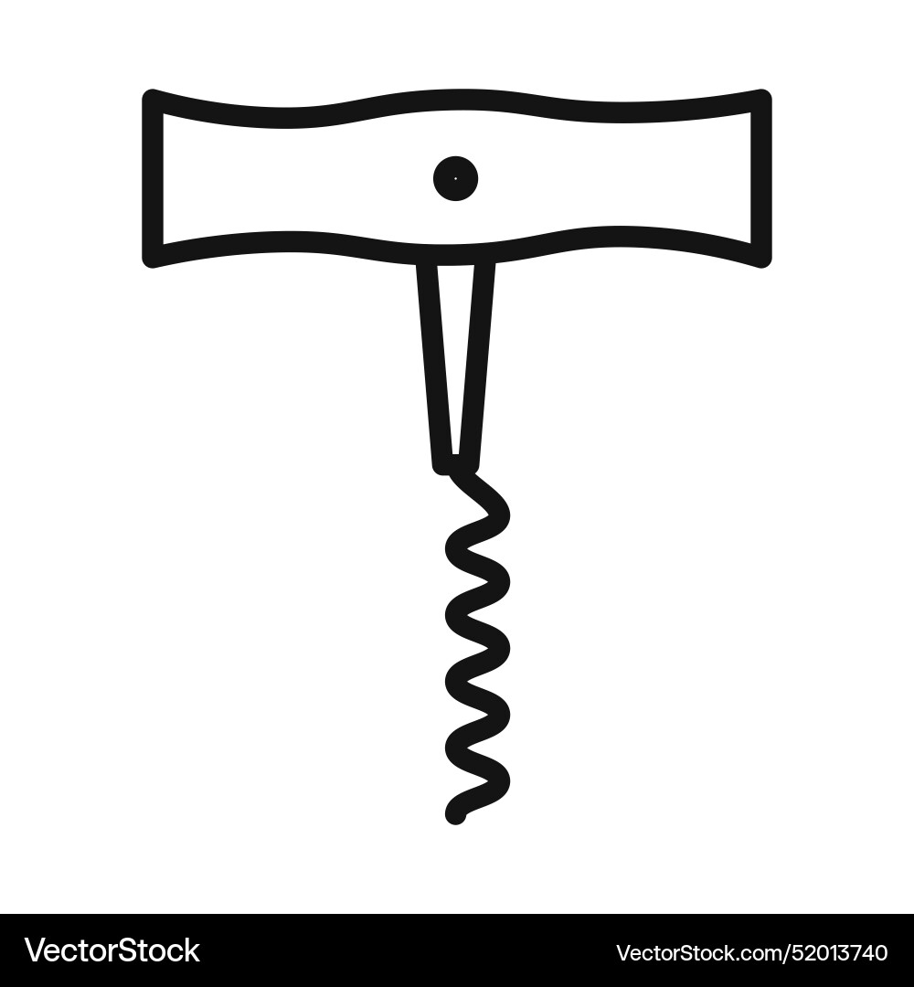 Corkscrew icon black line art Royalty Free Vector Image