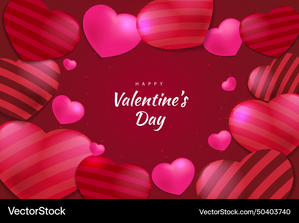 Happy valentines day background hearts Royalty Free Vector