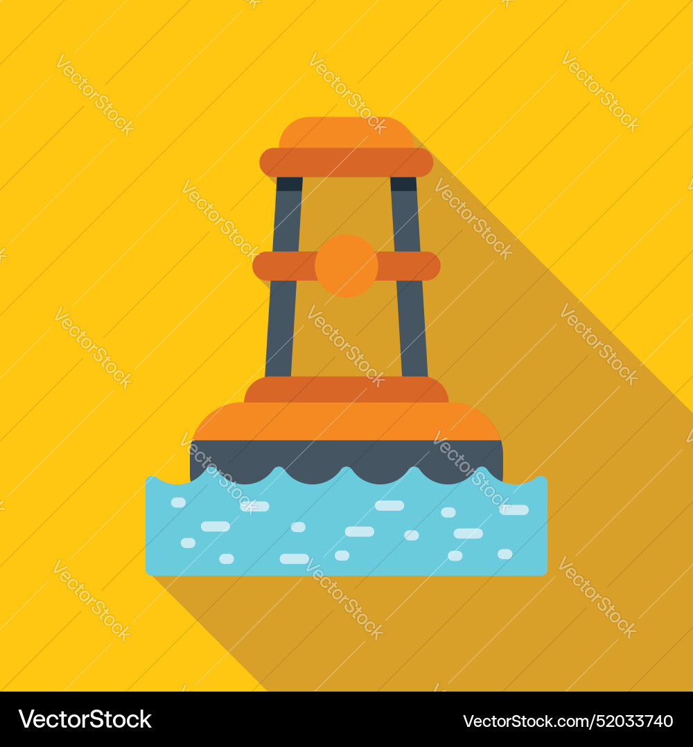 Offshore platform standing on water surface Vector Image
