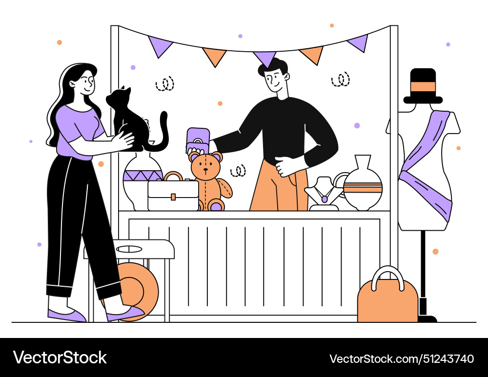 People at fair simple Royalty Free Vector Image