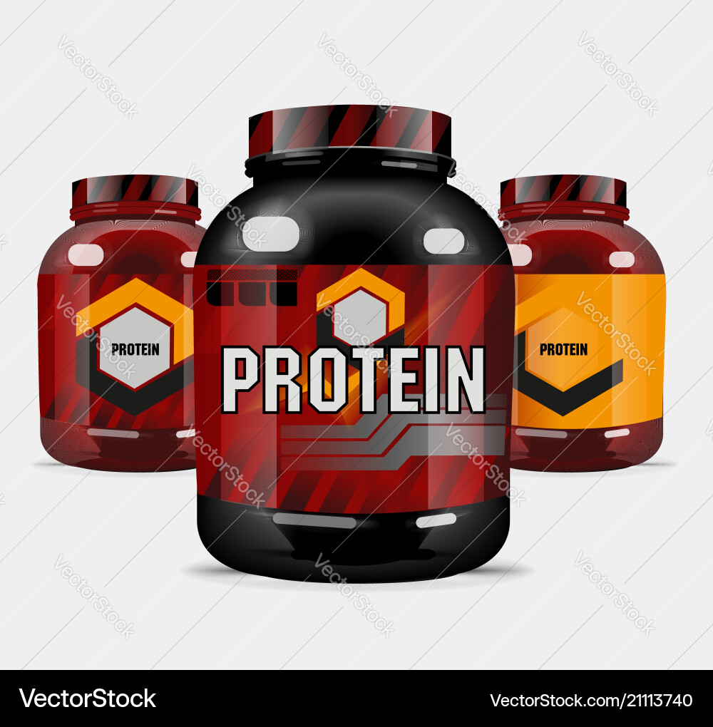 Protein Supplements Set Royalty Free Vector Image