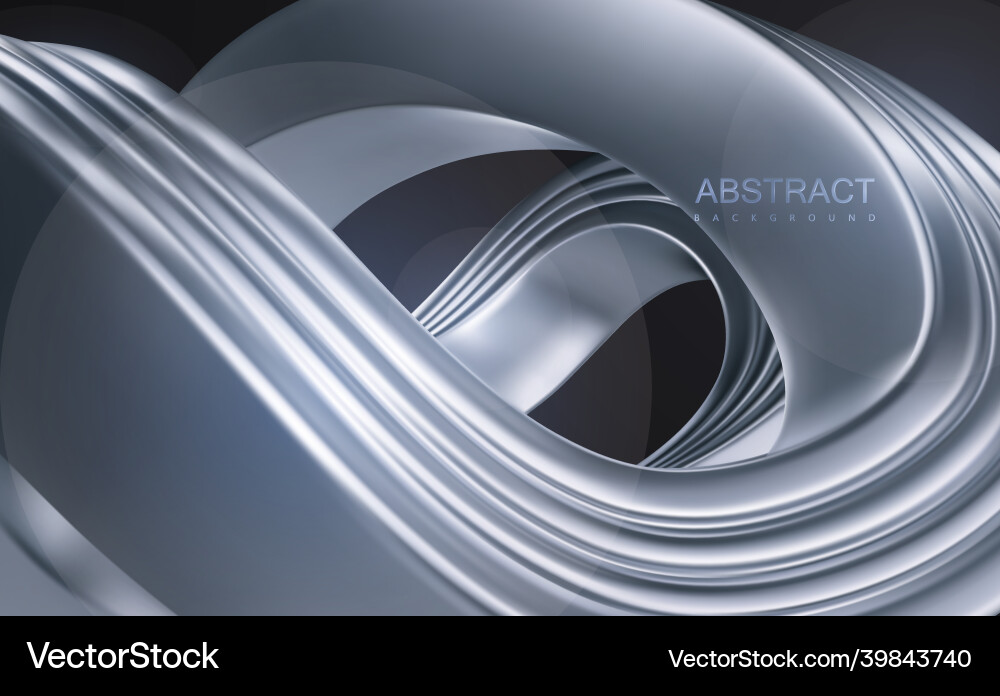 Silver wave curvy metallic shape Royalty Free Vector Image