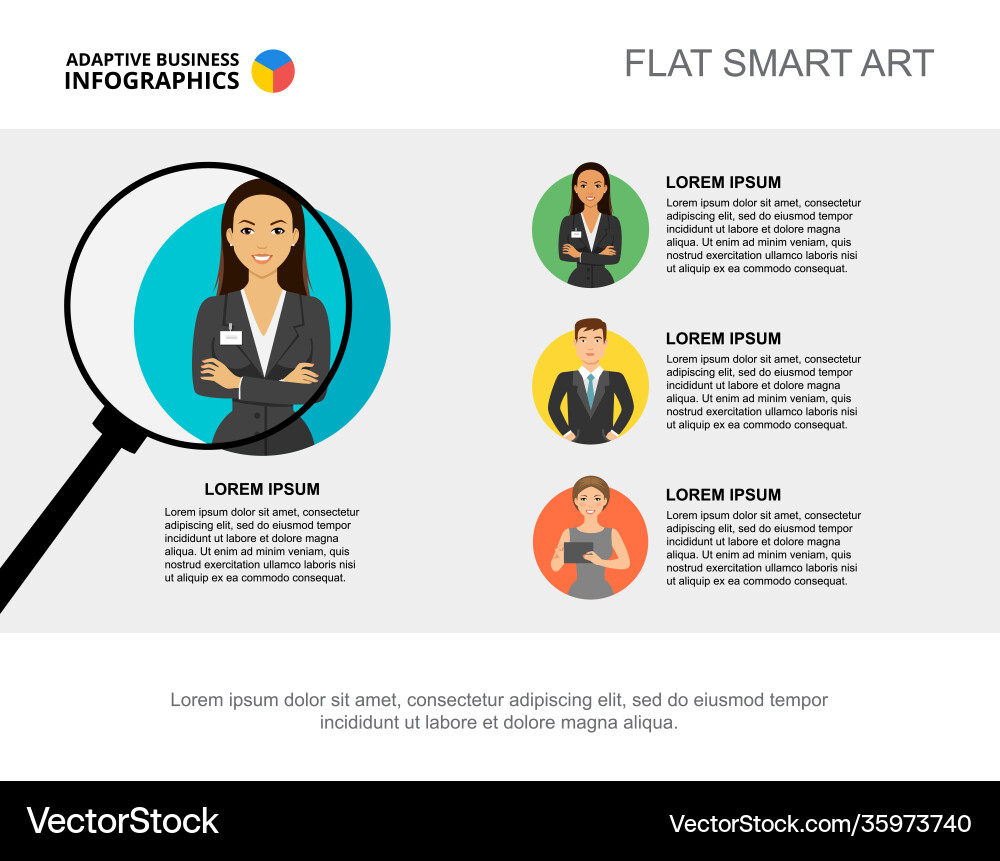 Three candidates process chart template Royalty Free Vector