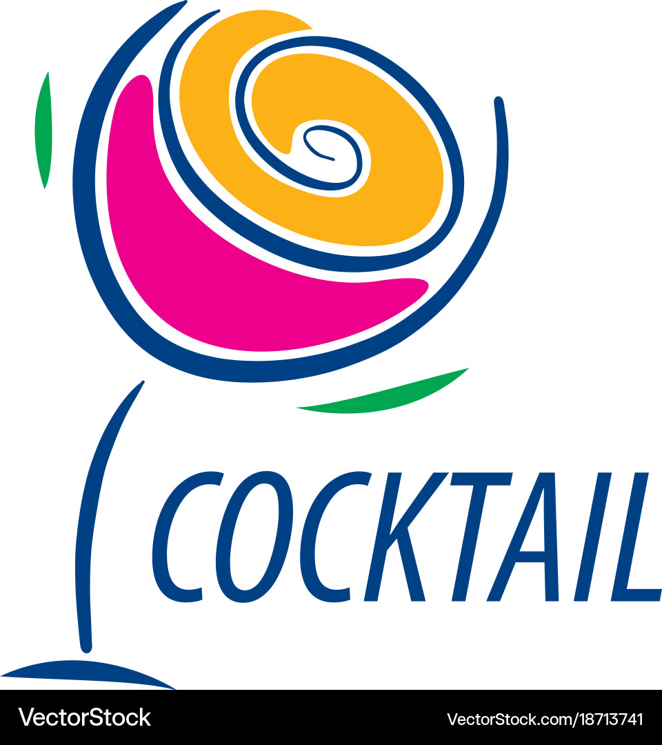 Alcoholic cocktails logo Royalty Free Vector Image