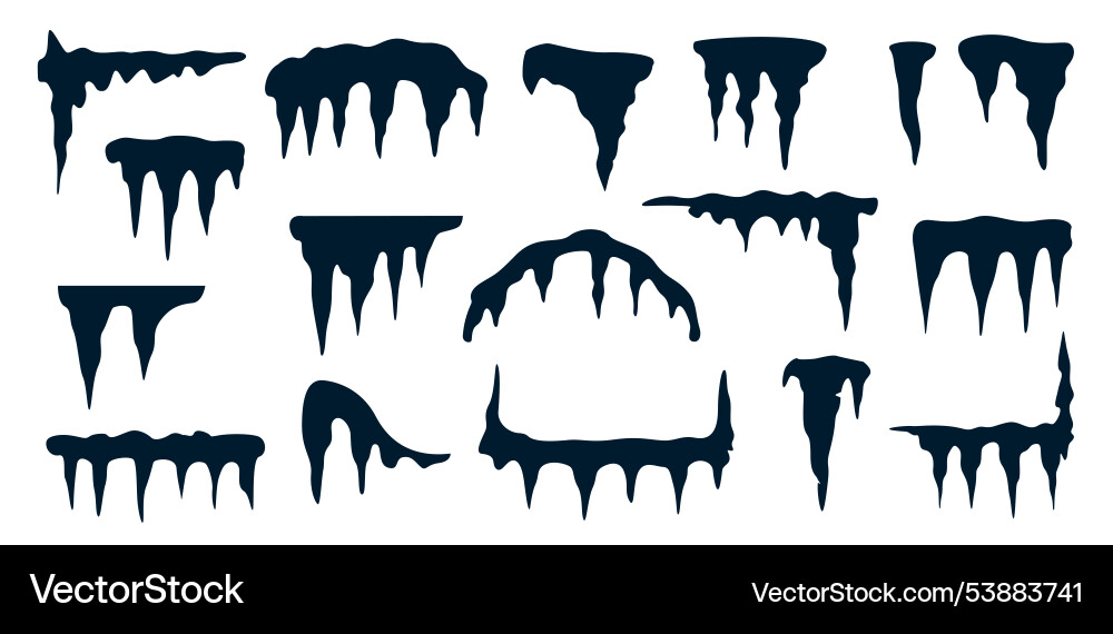 Black Ice Spikes Winter Border Royalty Free Vector Image