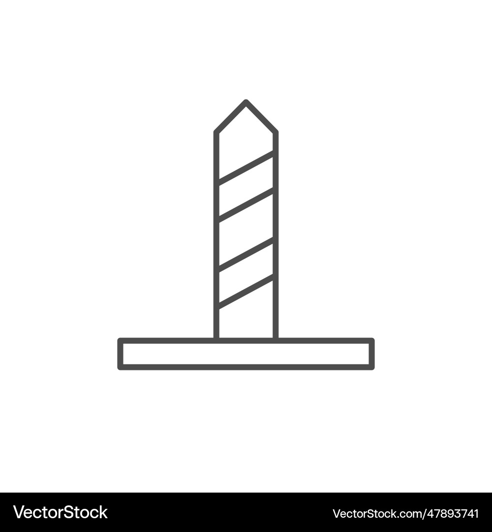 Boundary marker line outline icon Royalty Free Vector Image