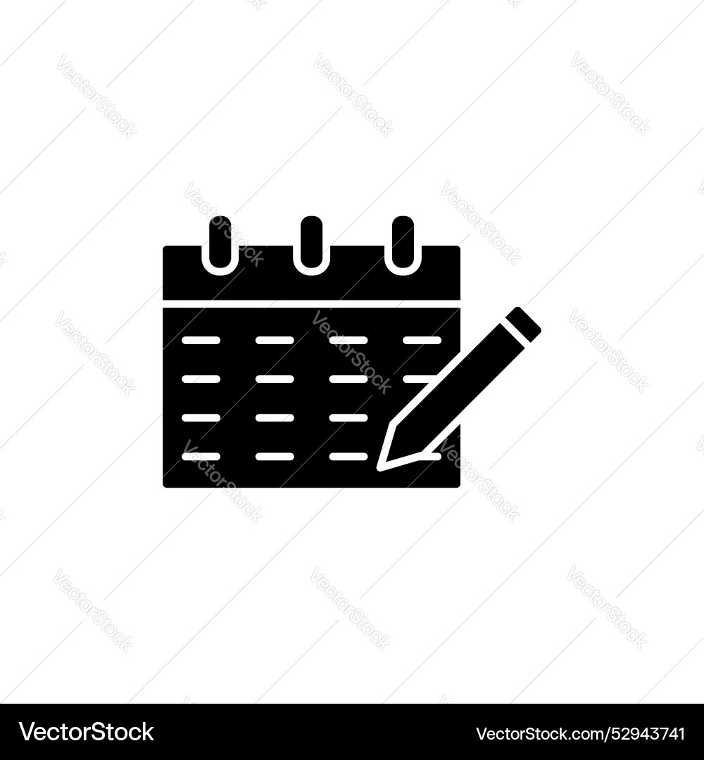 Calendar pen icon set event schedule pictogram Vector Image
