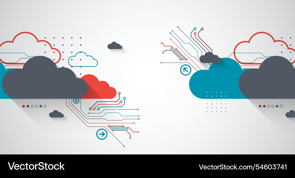 Cloud storage technology integrated digital web Vector Image