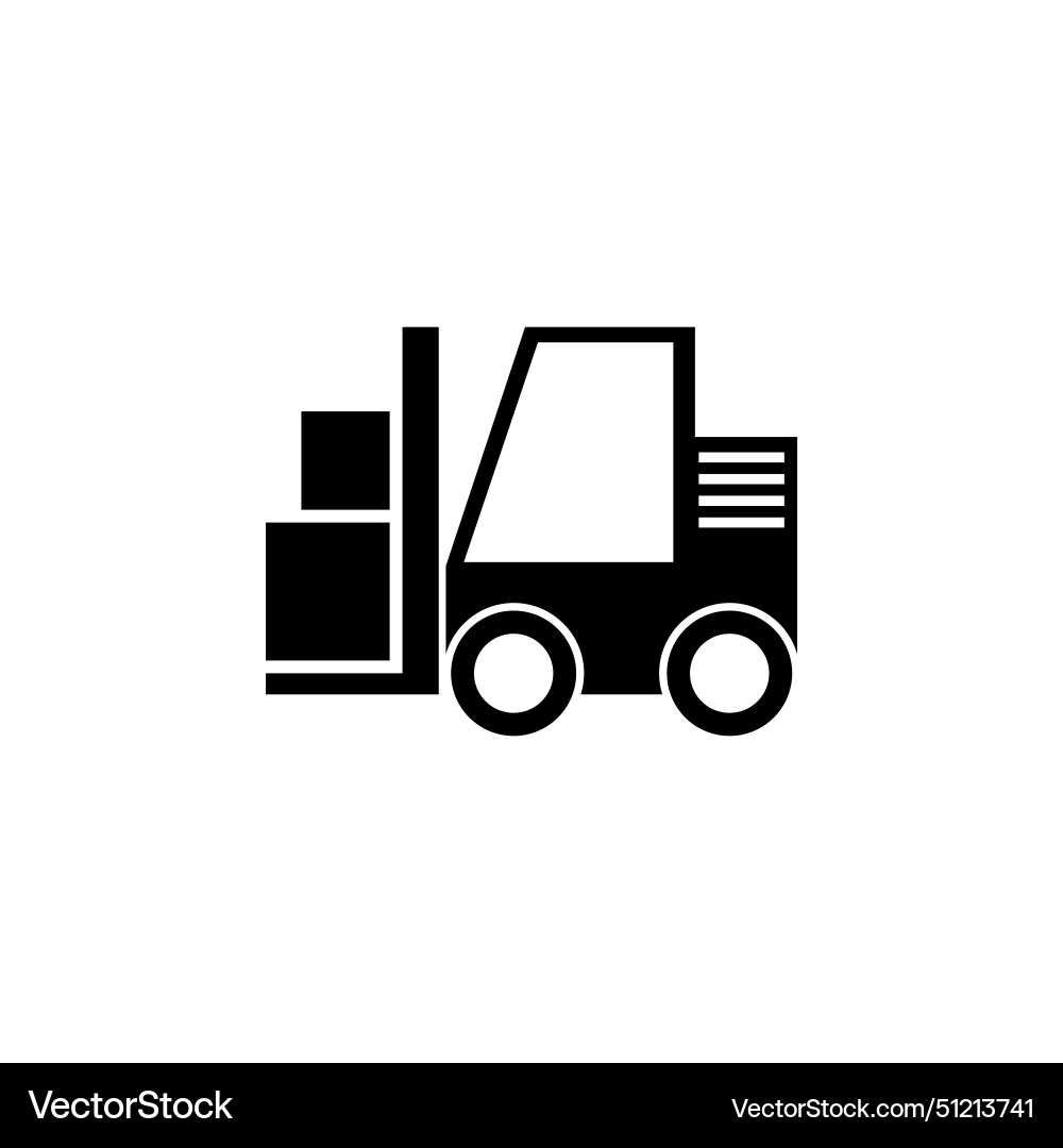 Forklift loader flat icon Royalty Free Vector Image