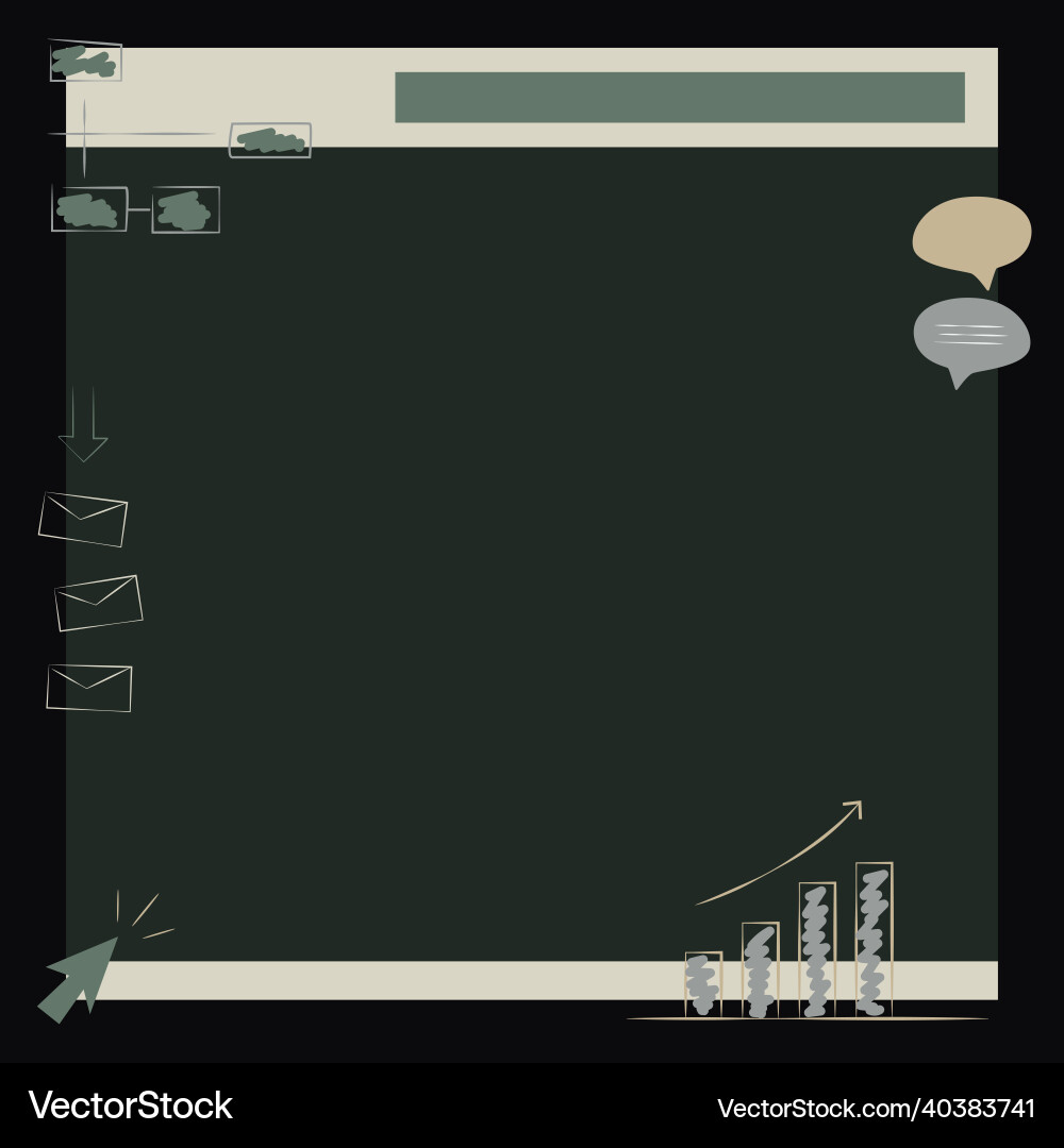 Large board receiving new messages emails Vector Image