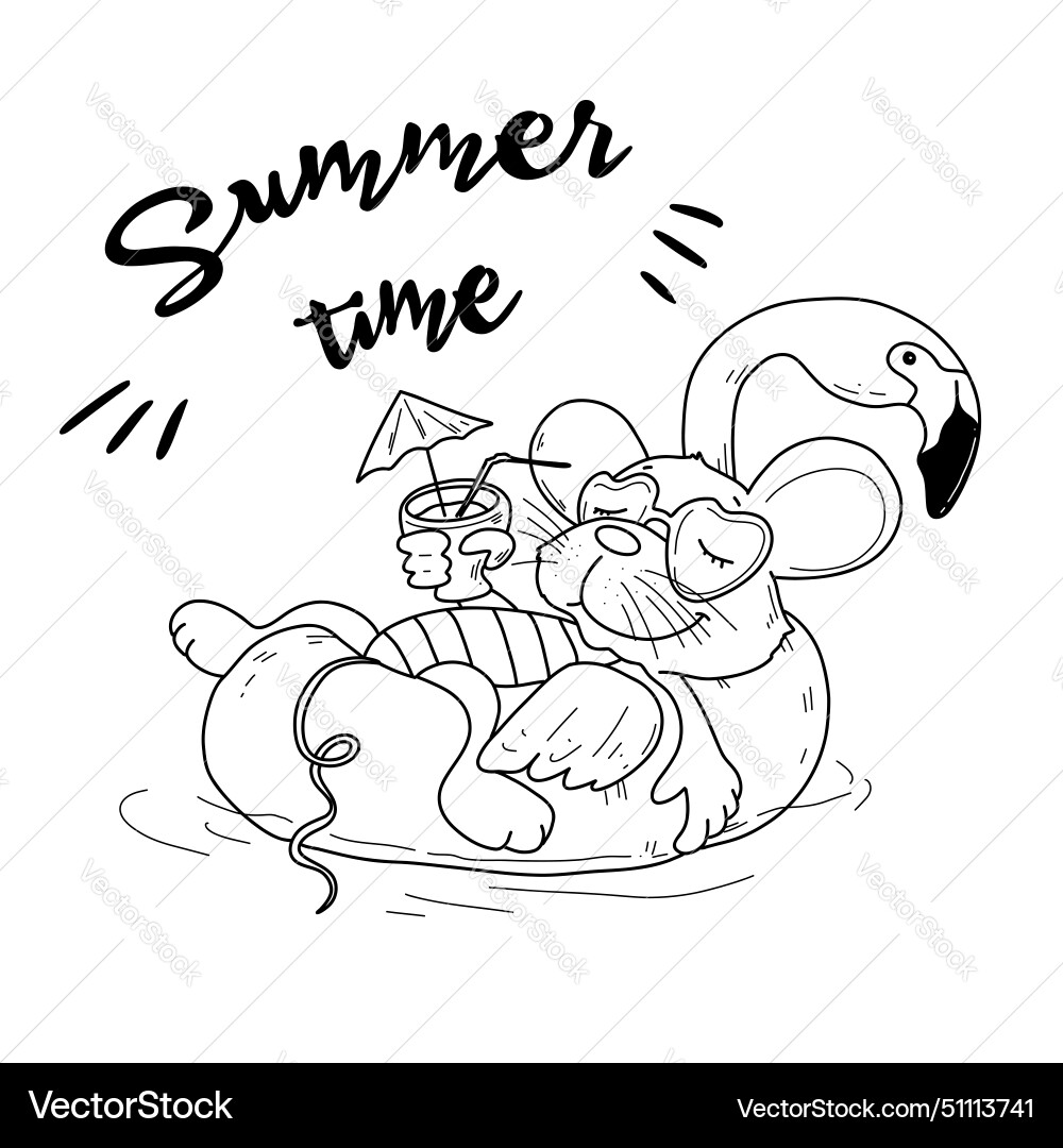 Mouse on summer vacation Royalty Free Vector Image