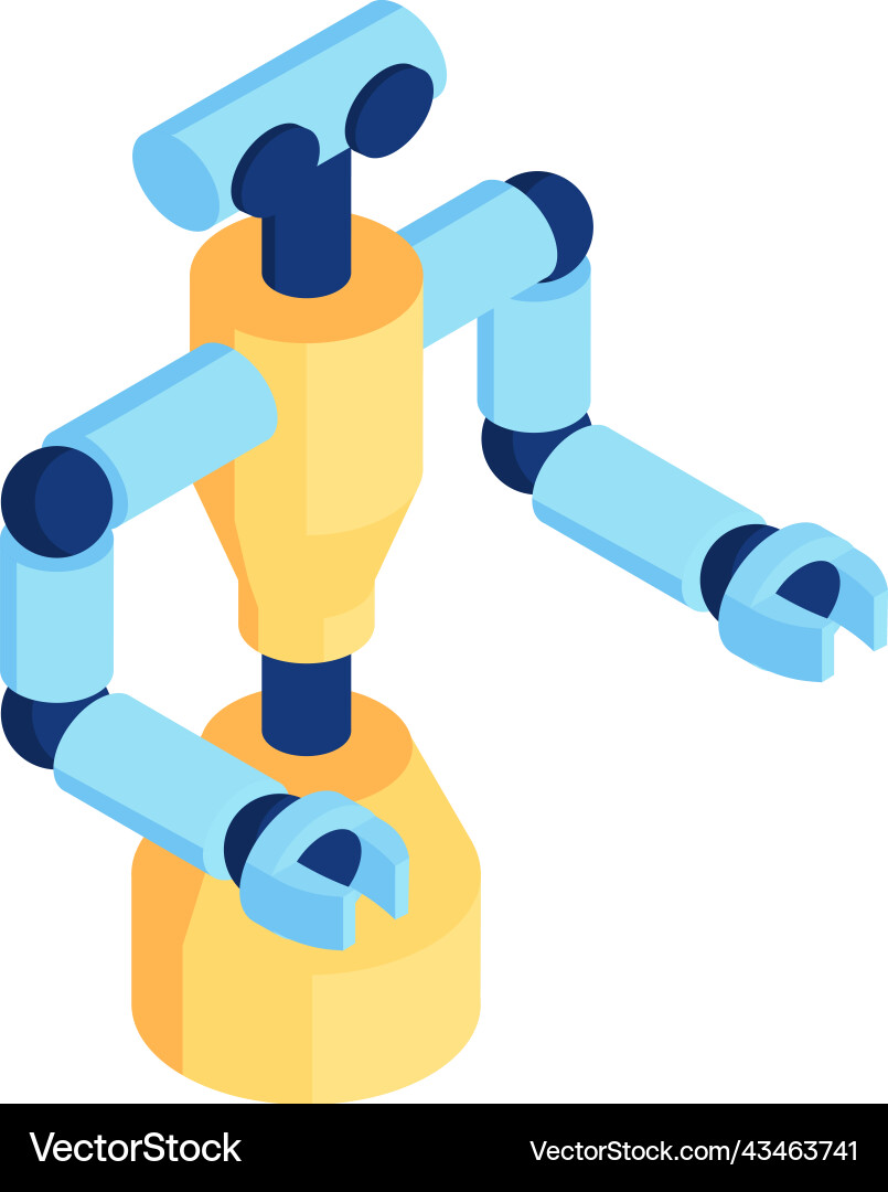 Robot with arms composition Royalty Free Vector Image