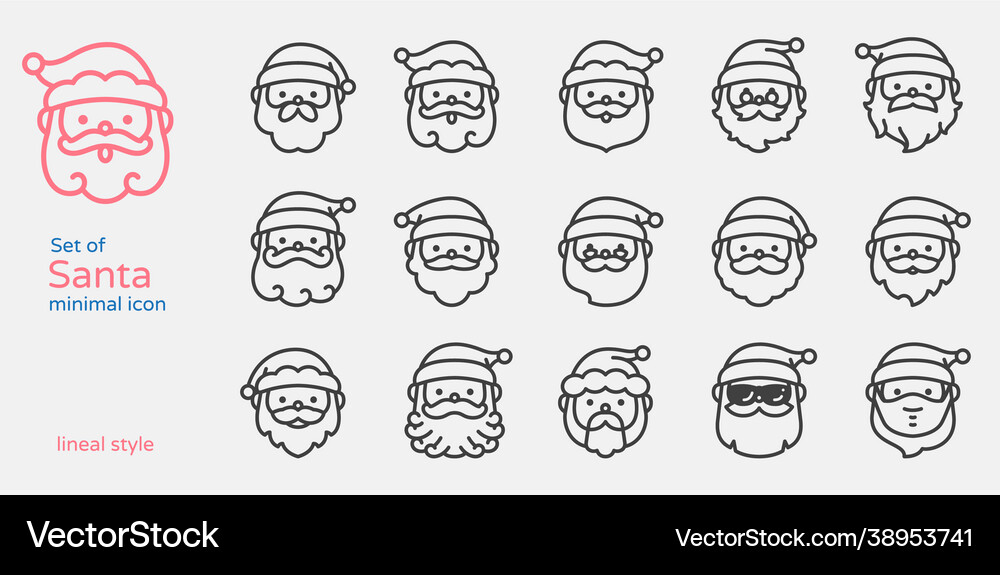Santa clause line icon Royalty Free Vector Image