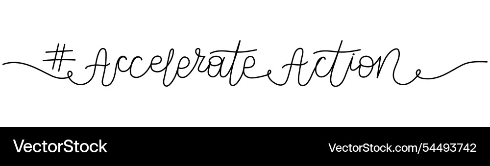 Accelerate action single line drawing of iwd 2025 Vector Image