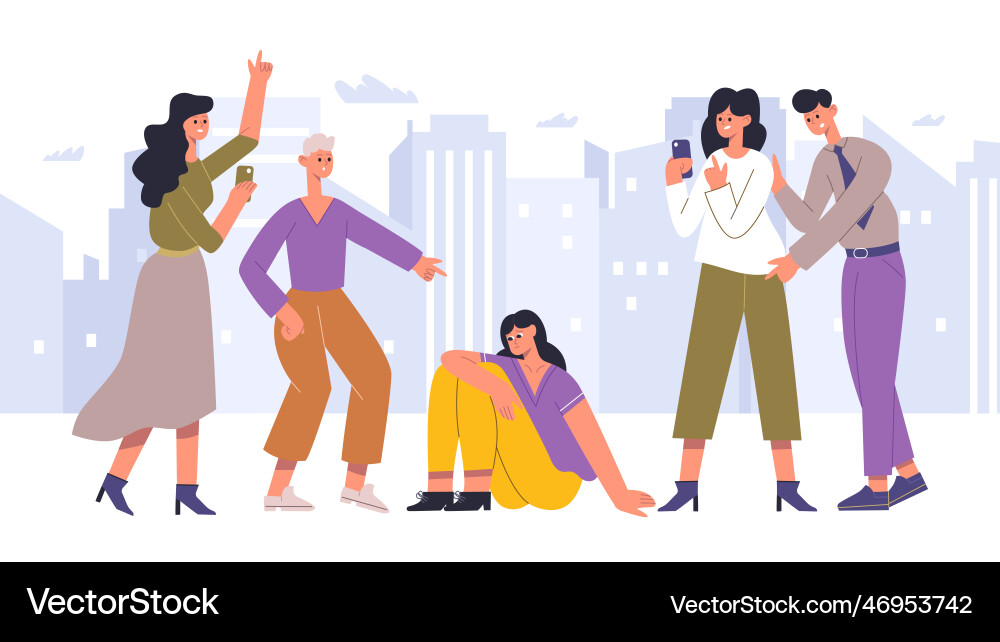 Bullying and Isolation Royalty Free Vector Image