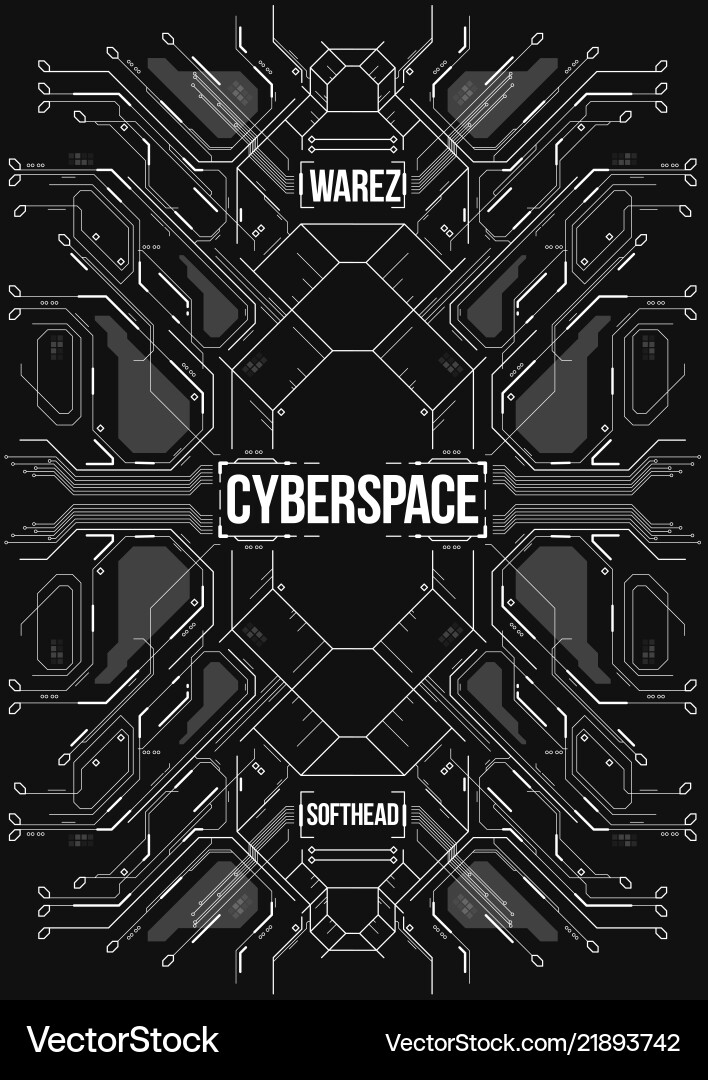 Cyberpunk futuristic poster tech abstract Vector Image