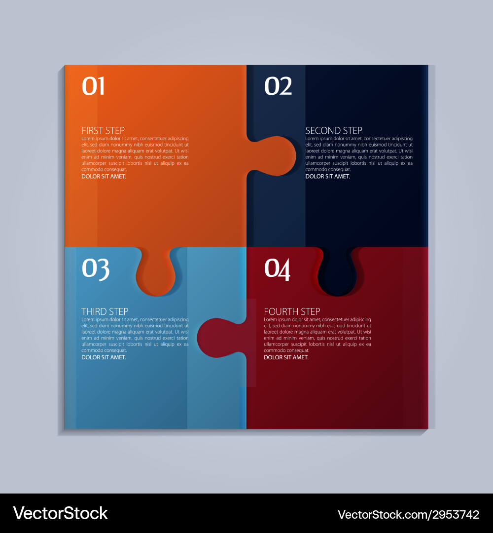 Four parts of puzzle Royalty Free Vector Image