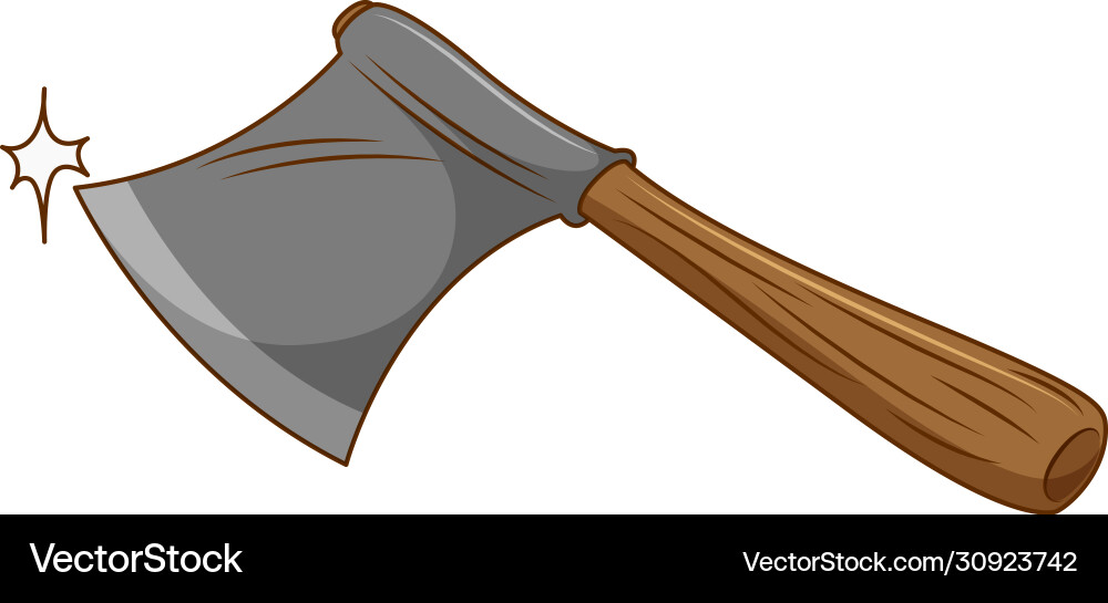 Metal Axe with Wooden Handle Royalty Free Vector Image