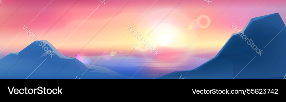 Purple Mountain Sunrise Royalty Free Vector Image