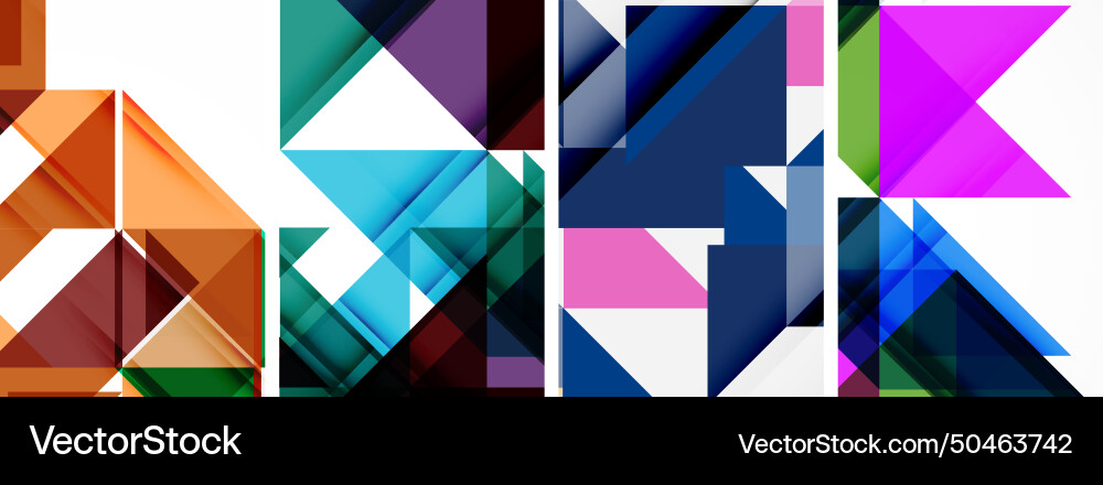 Set of abstract random triangle composition Vector Image