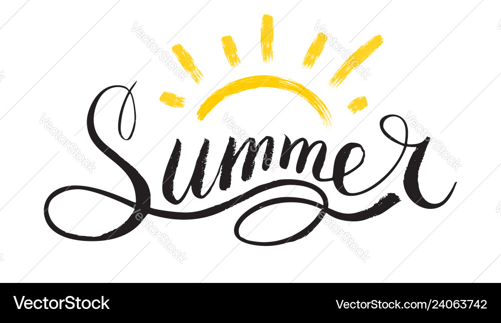 Summer Word Art - Calligraphy Doodle Royalty Free Vector