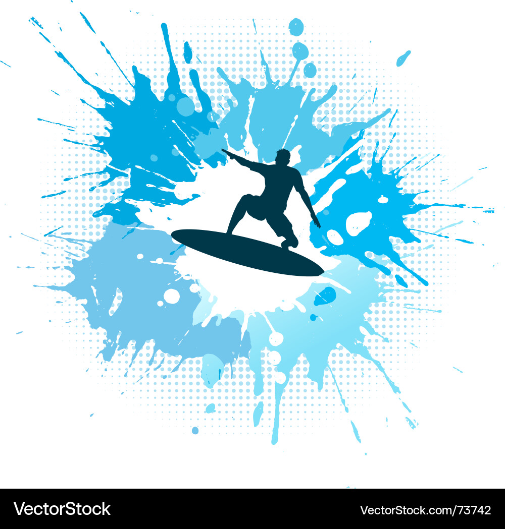 Surfing Splash Grunge Royalty Free Vector Image