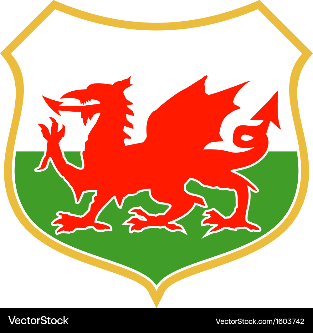 Welsh Red Dragon Flag Royalty Free Vector Image