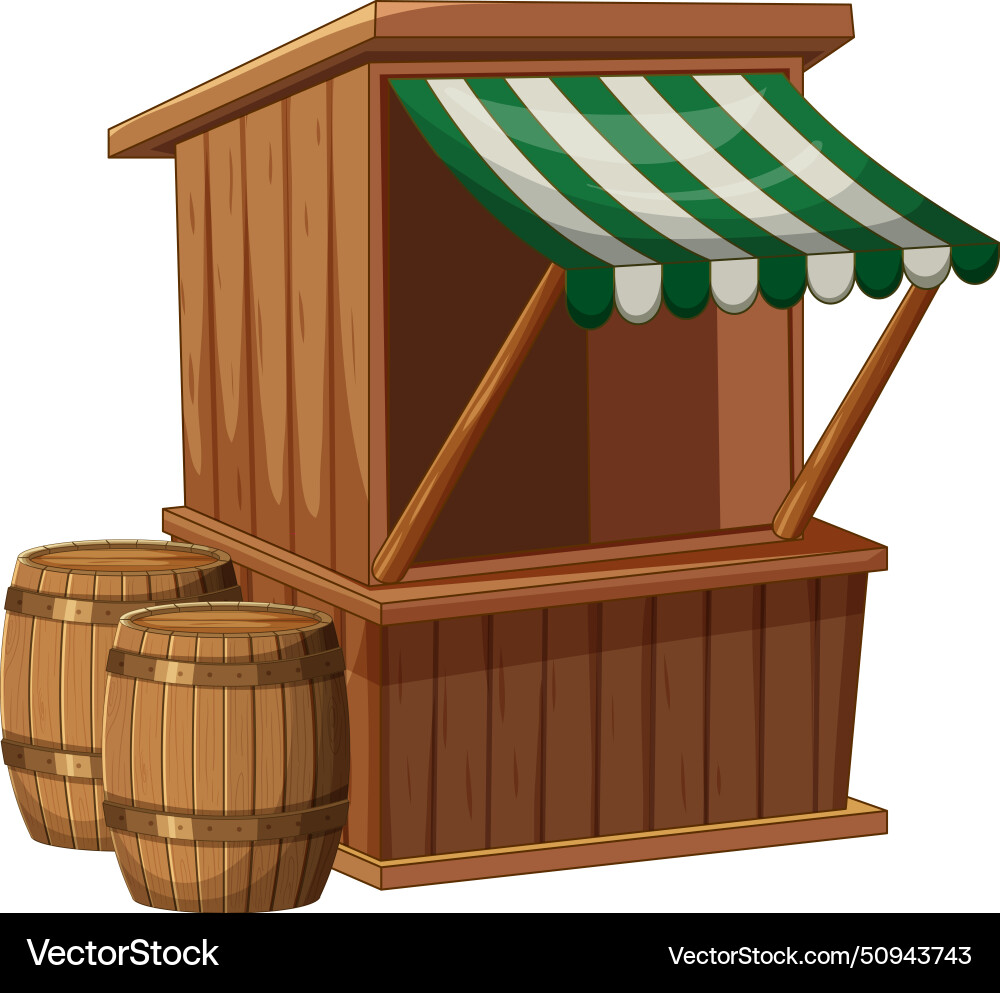 A rustic market stall Royalty Free Vector Image
