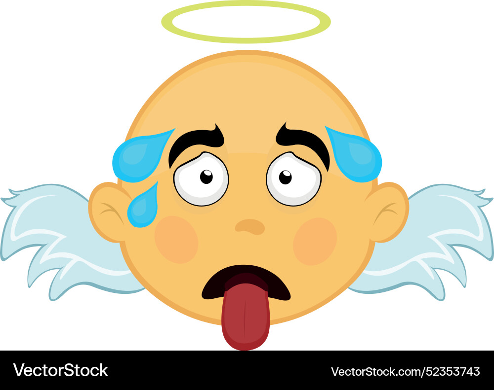 Angel cartoon exhausted Royalty Free Vector Image