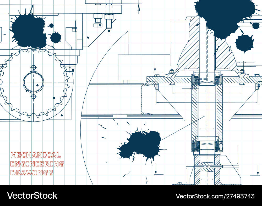 Blueprints engineering backgrounds mechanical Vector Image