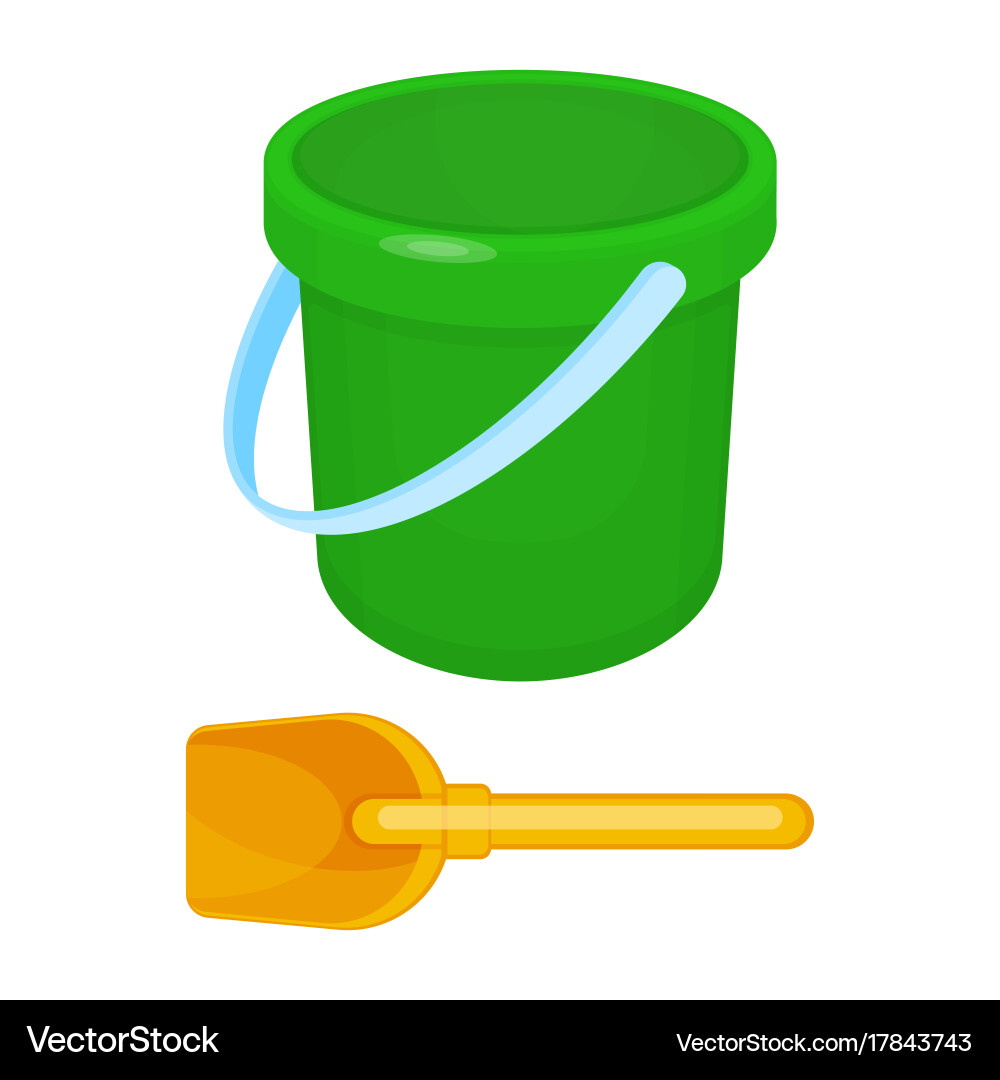 Bucket and spade put together Royalty Free Vector Image