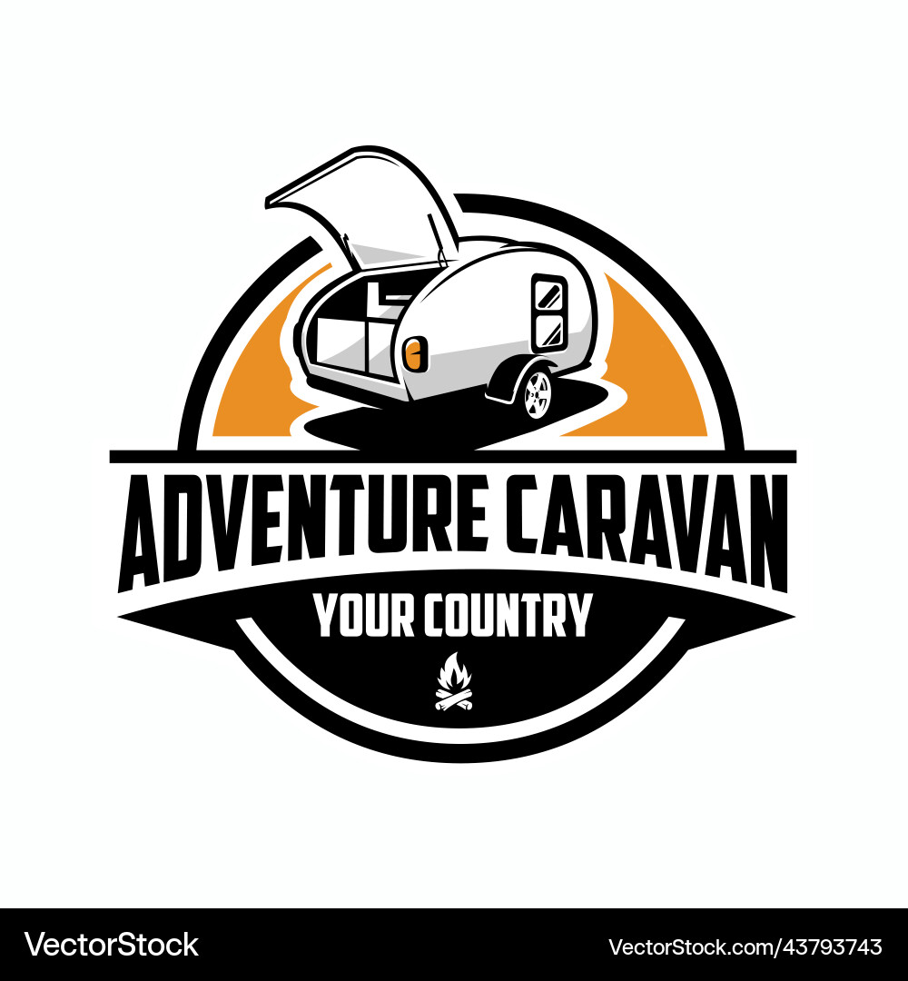 Caravan emblem logo template isolated Royalty Free Vector