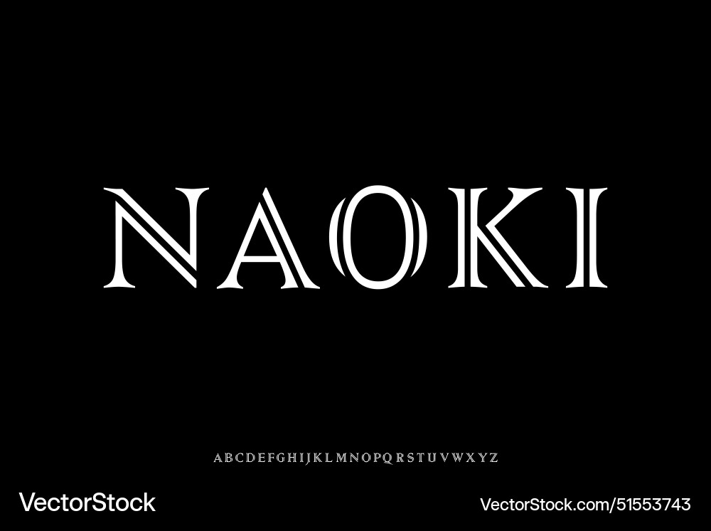 Creative serif alphabet display font Royalty Free Vector