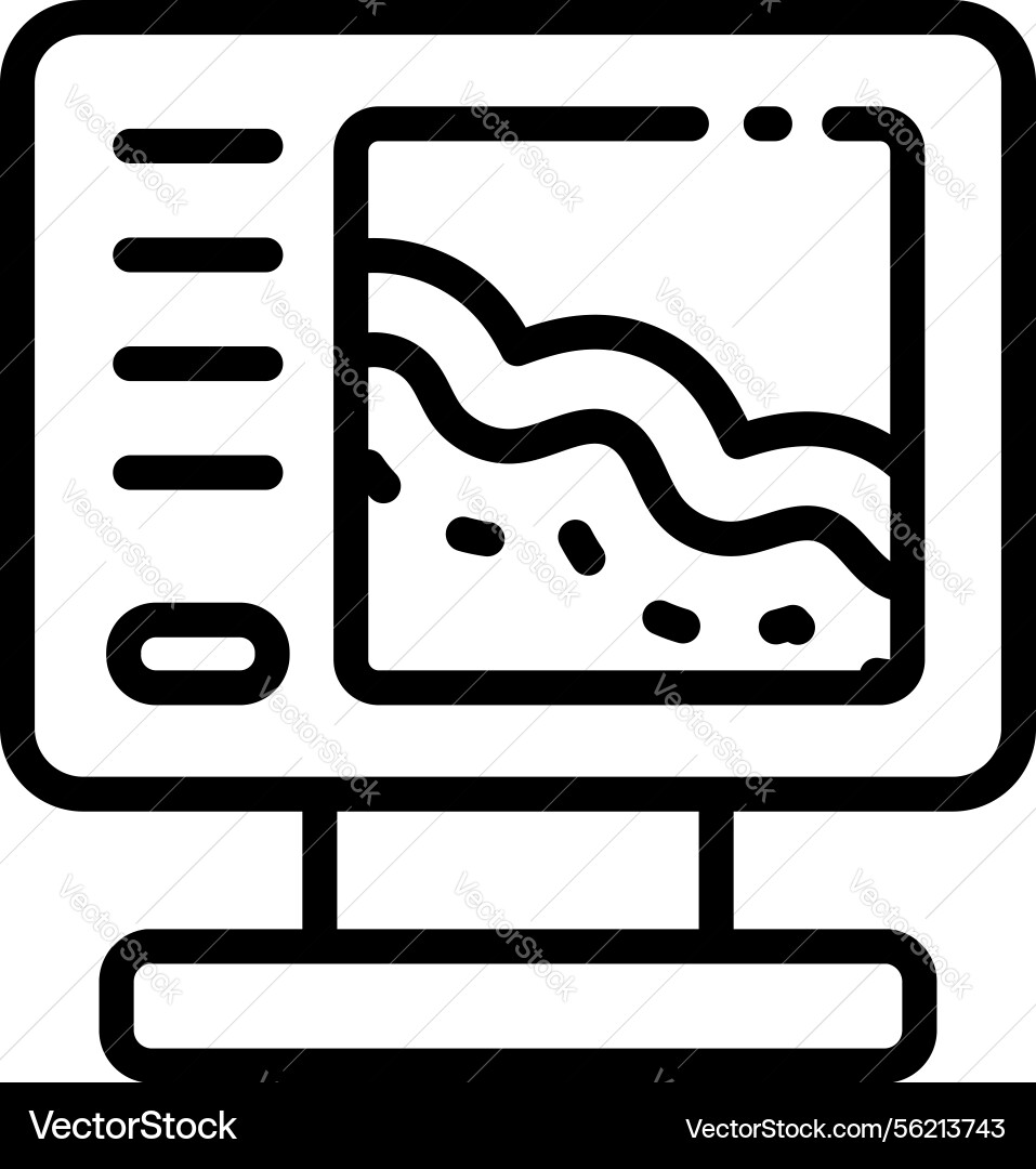 Fish finder icon echo sounder depth Royalty Free Vector