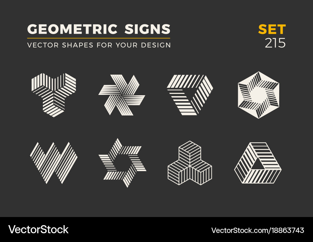 Geometric Shape Set Royalty Free Vector Image - VectorStock