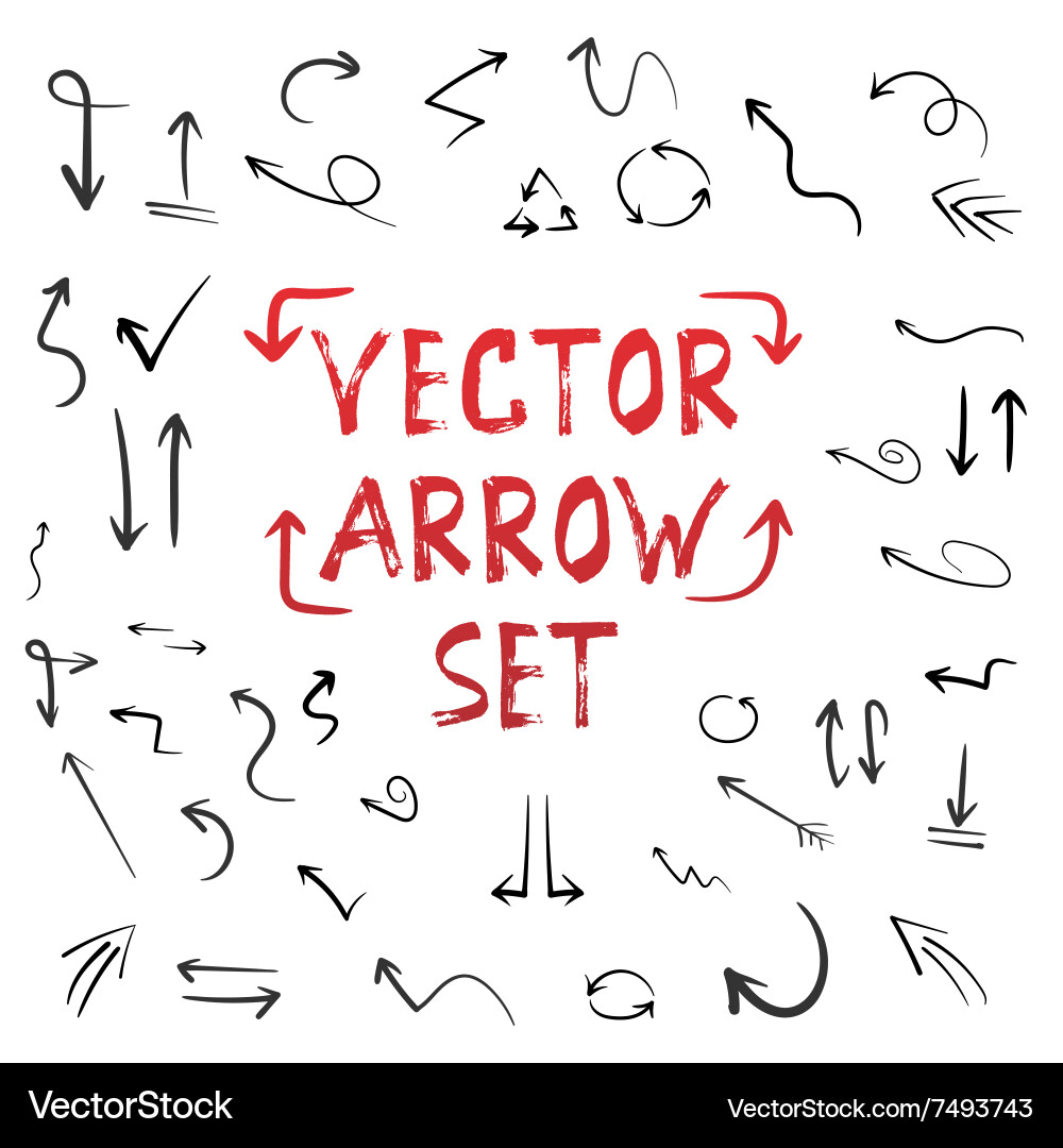 Handmade Arrow Set - Watercolor Style Royalty Free Vector
