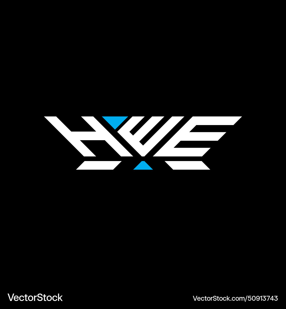 Hwe letter logo design simple and modern Vector Image