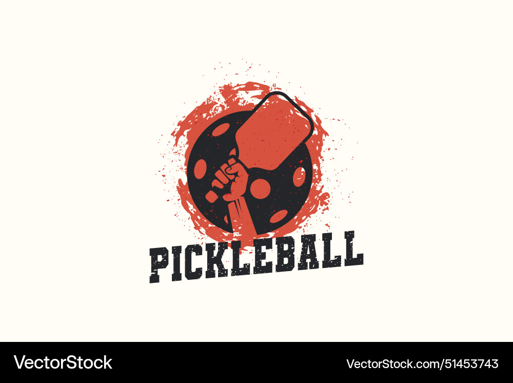 Pickleball graphic with a combination of hand Vector Image