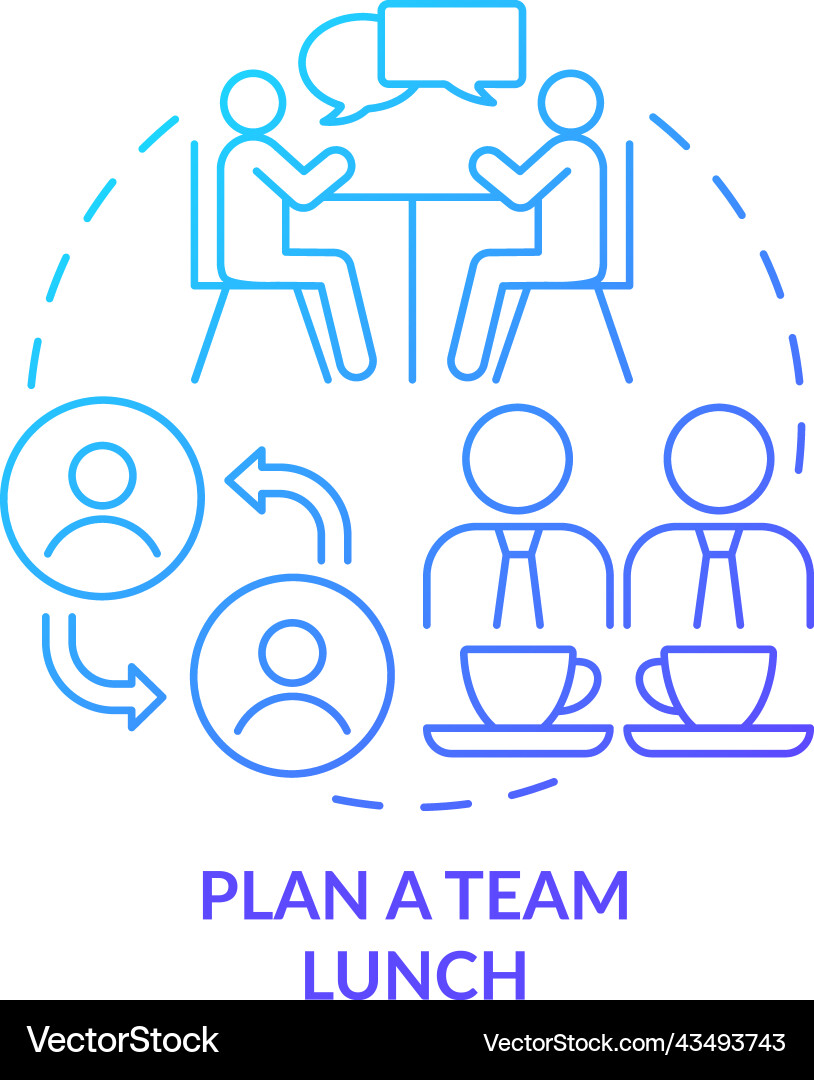 Plan team lunch blue gradient concept icon Vector Image