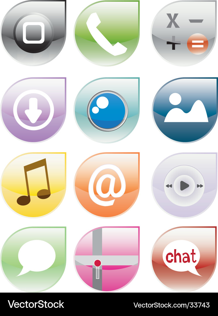 Simple icons Royalty Free Vector Image - VectorStock