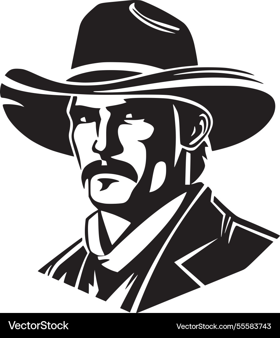 Western - black and white Royalty Free Vector Image