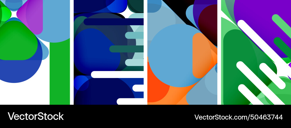 Colorful bright geometric abstract compositions Vector Image