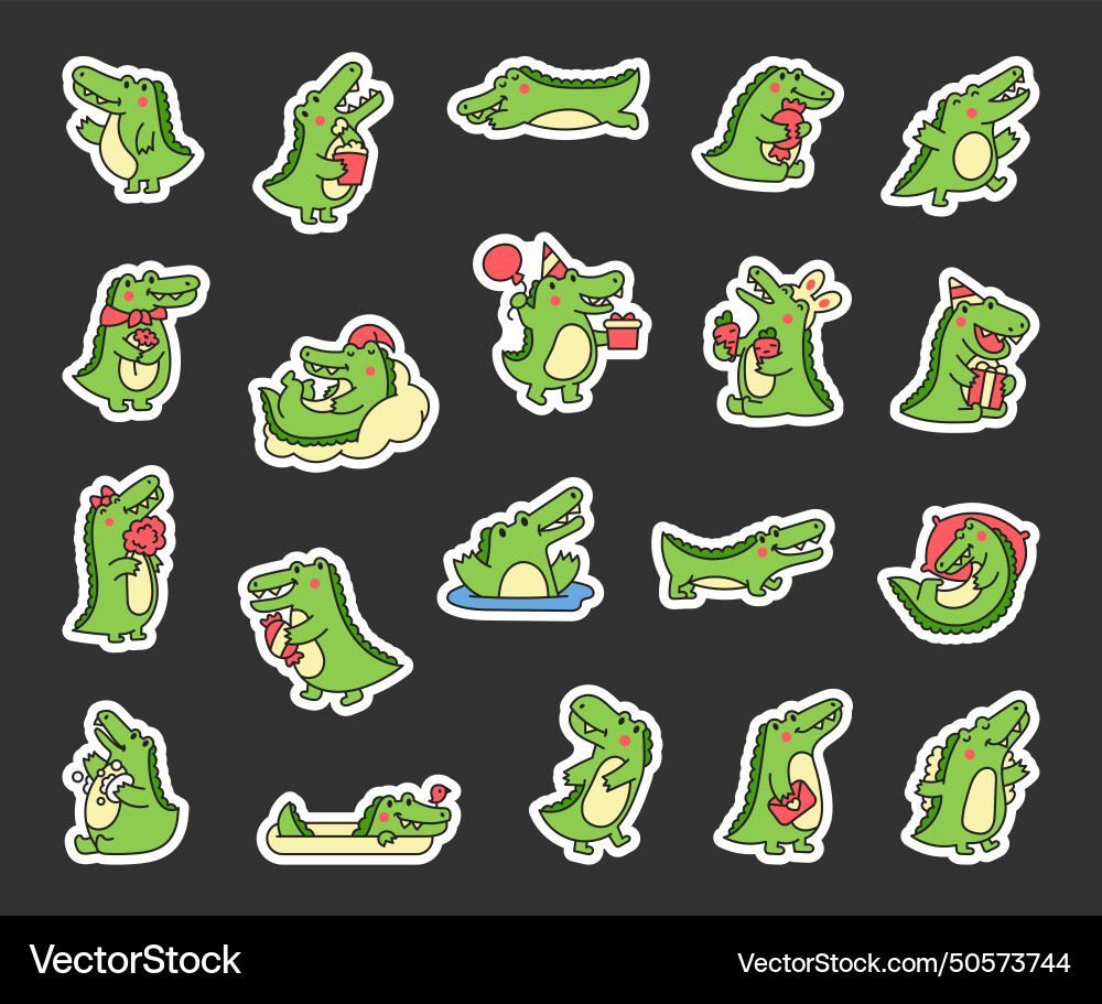 Crocodile is resourceful sticker bookmark Vector Image