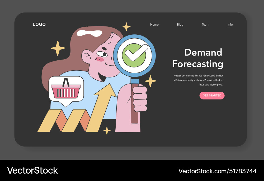 Demand forecasting concept flat Royalty Free Vector Image