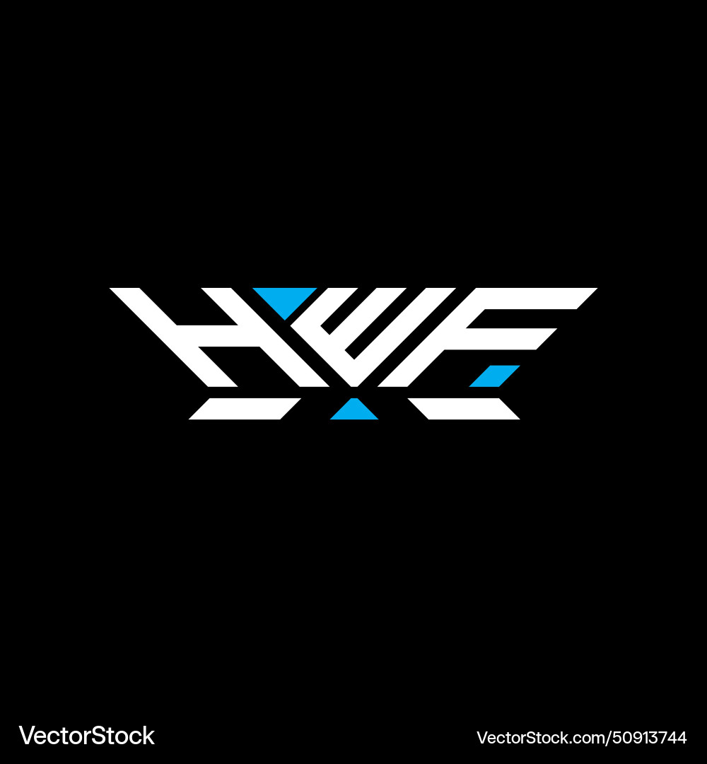 Hwf letter logo design simple and modern Vector Image