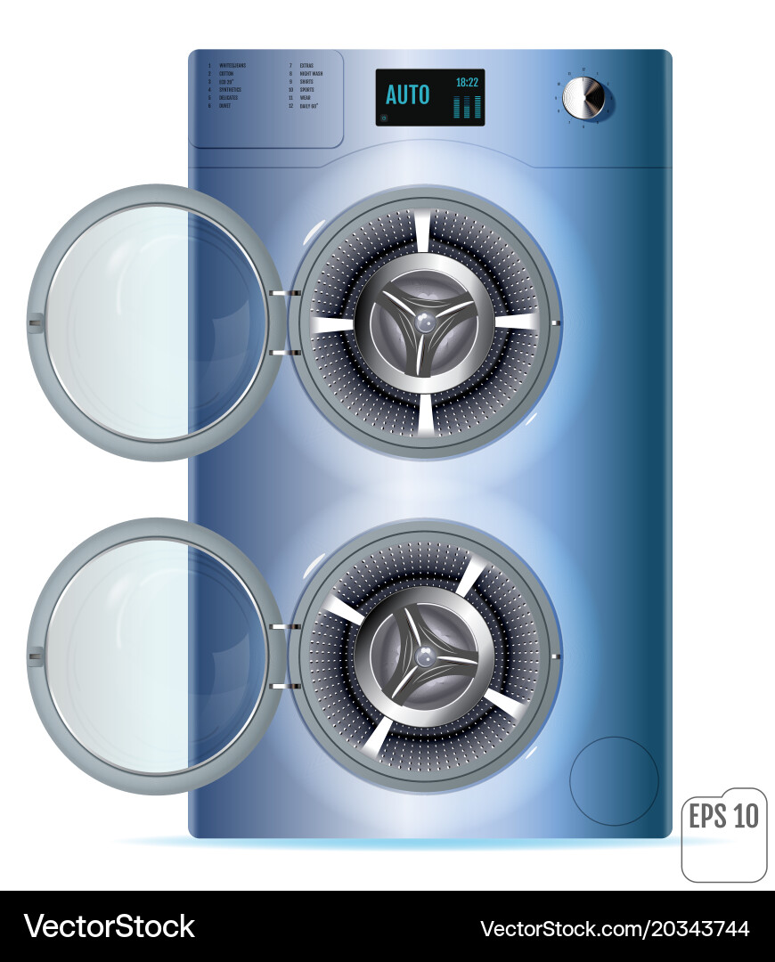Modern Blue Washing Machines Royalty Free Vector Image
