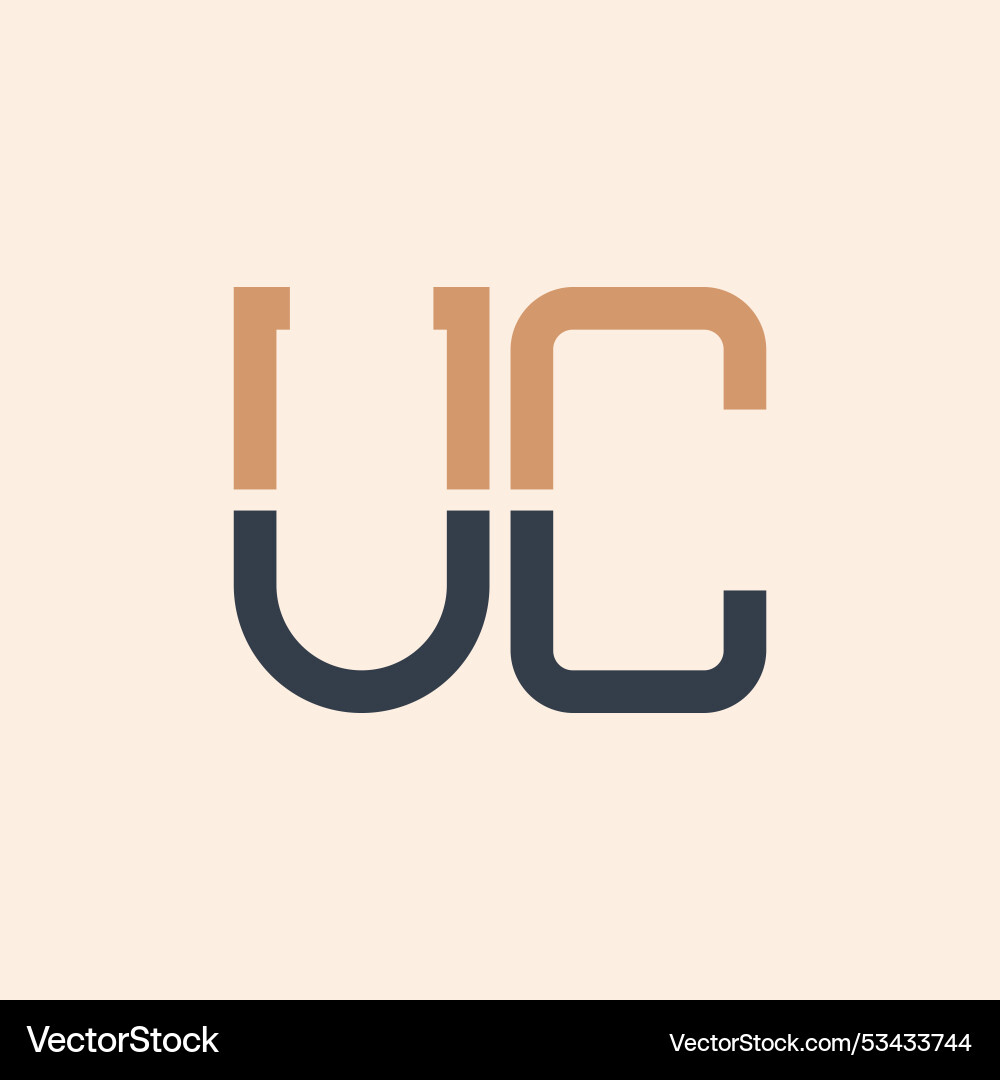 Modern uc letter logo design creative Royalty Free Vector